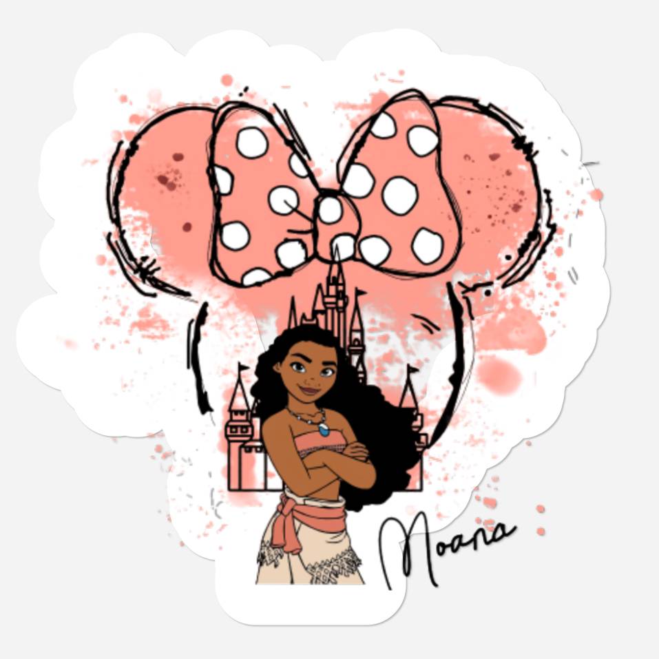 Disney Moana Princess Stickers, Moana Watercolor Disney Stickers, Moana ...