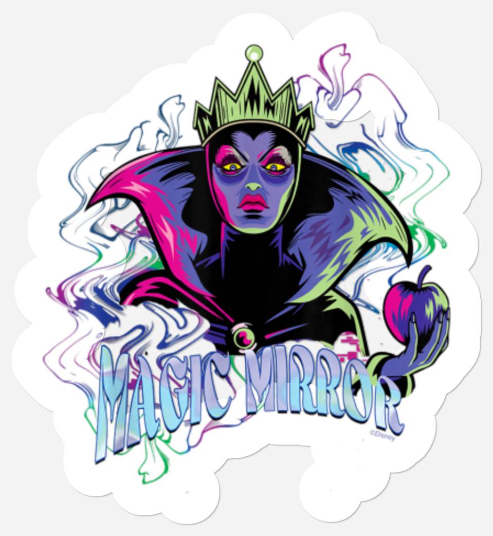 Disney Villains Evil Queen Magic Mirror Illustrated Stickers | ID ...