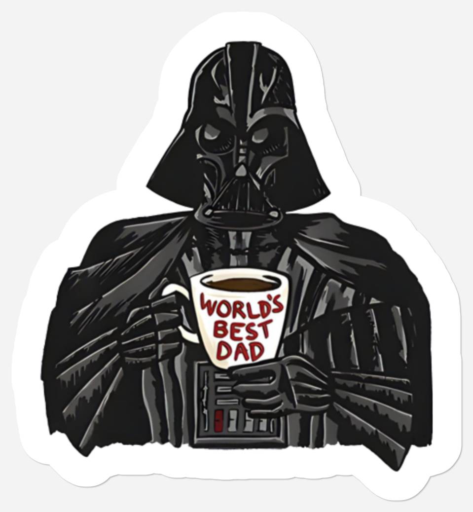 Darth Vader World's Best Dad Mug Stickers, Disney Star Wars Stickers ...