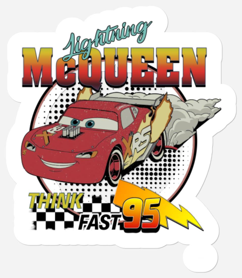 Retro Lightning McQueen And Friends Stickers, Retro Disney Cars ...