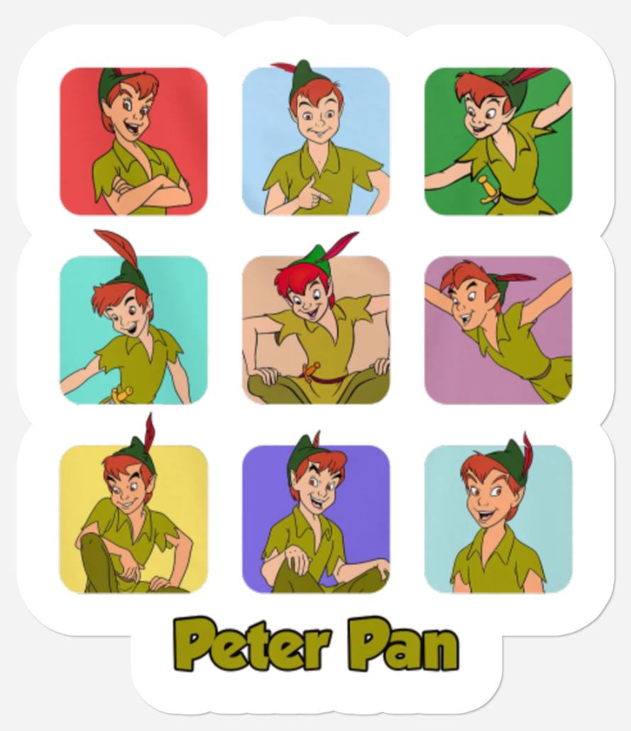 Disney Peter Pan Portrait Moods Retro 90s Stickers | ID 20647890 by ...