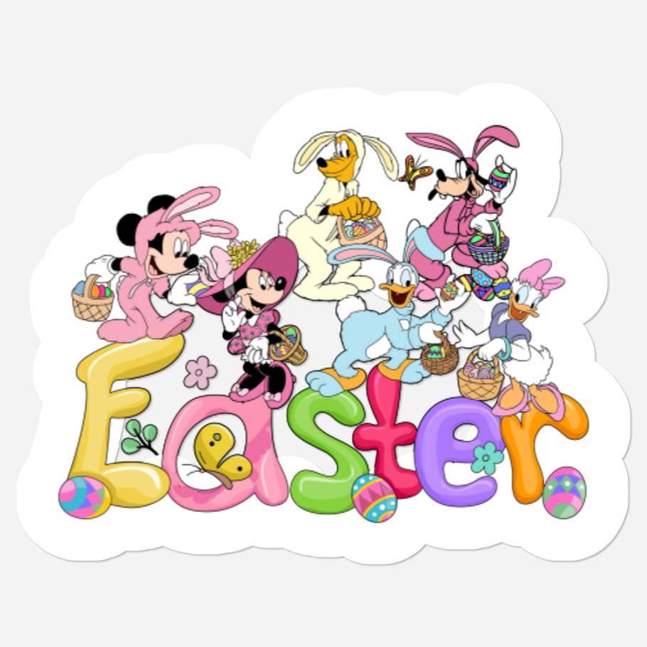 Retro Disney Easter Stickers Mickey Easter Stickers Disney Bunny ...