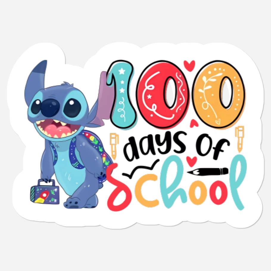 Stitch 100 Days Stickers, Disney Stitch 100 Days of School Stickers ...