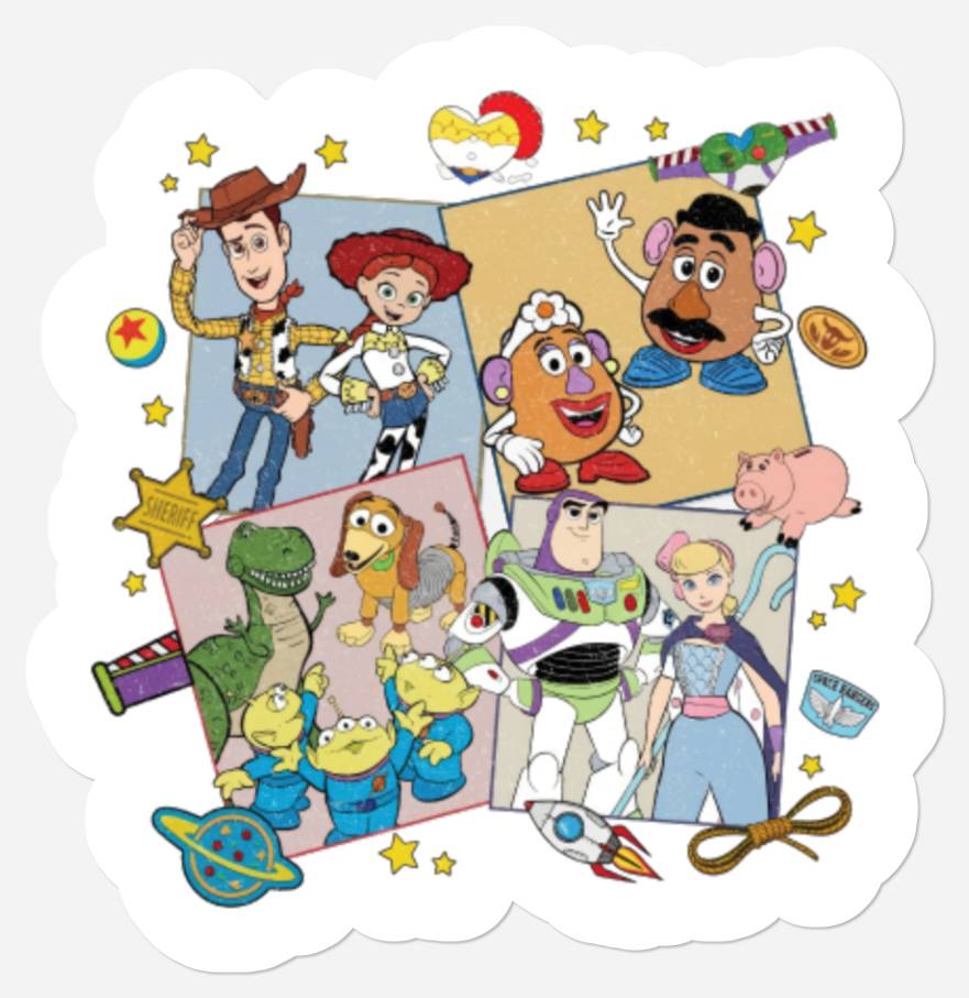 Retro Toy Story Stickers, Disney Family Stickers, Toy Story Friends ...