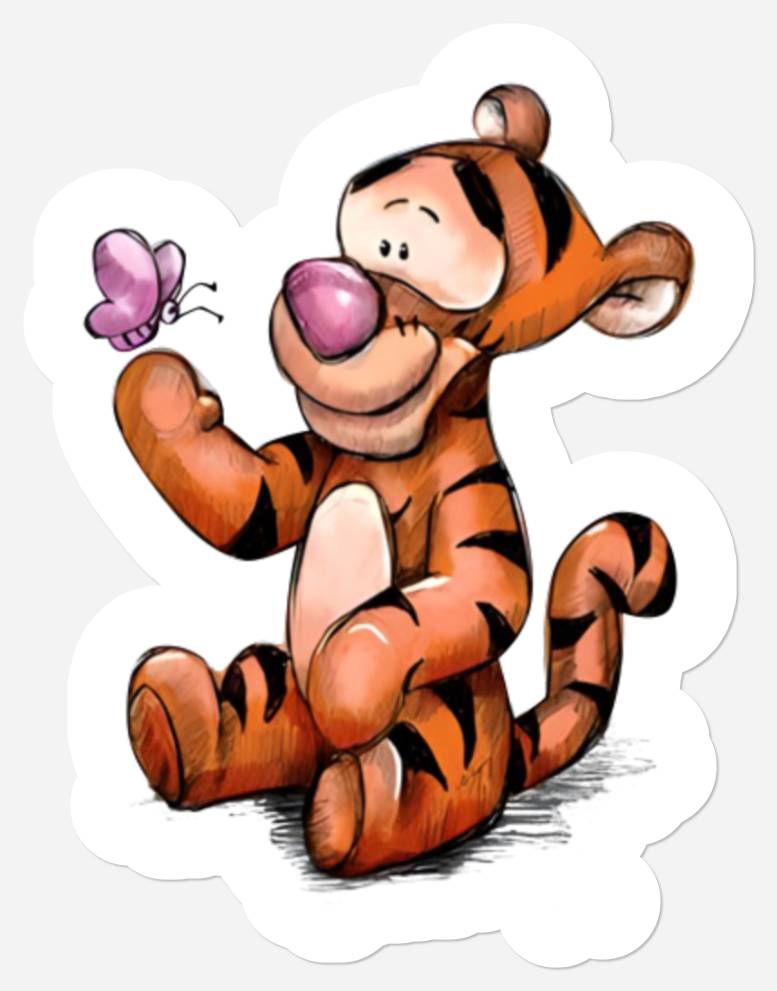 Disney Tigger Stickers, Tigger Sketch Stickers, Tigger Portrait ...