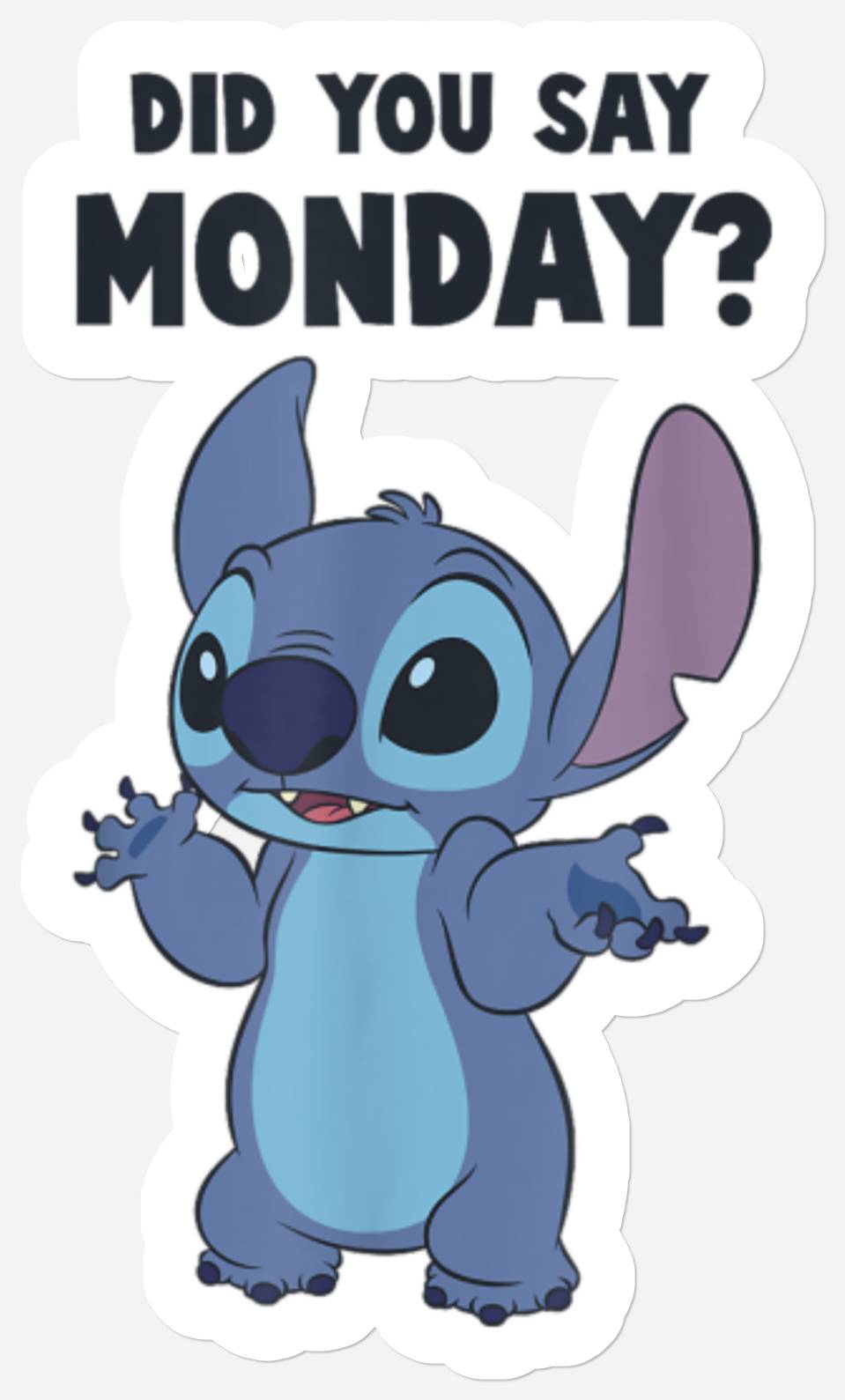 Disneys Lilo Stitch Did You Say Monday Big Chest Portrait Stickers | ID ...