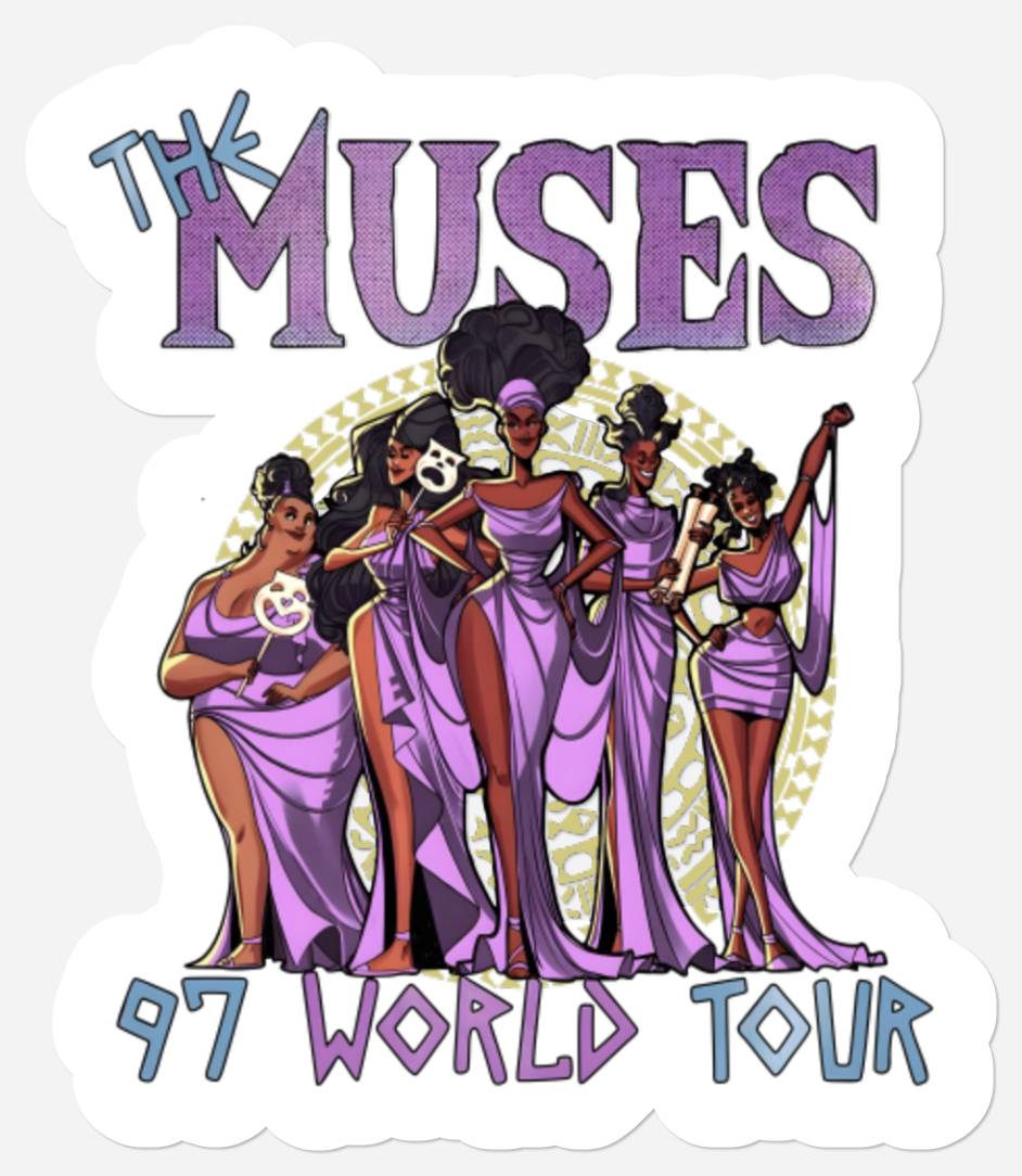 2" x 2" WHITE Disney Hercules The Muses 97 World Tour , Retro Disney ...