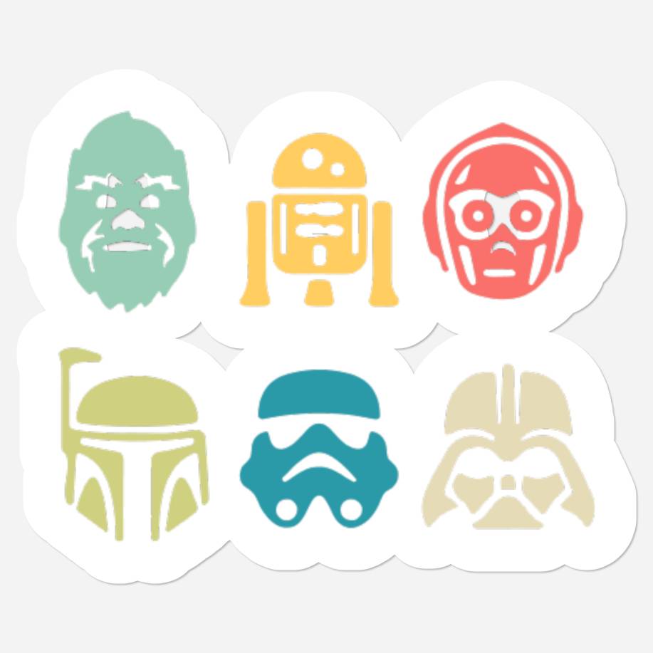 Star Wars Retro Stickers, Disney Star Wars, Star wars Stickers, Disney ...