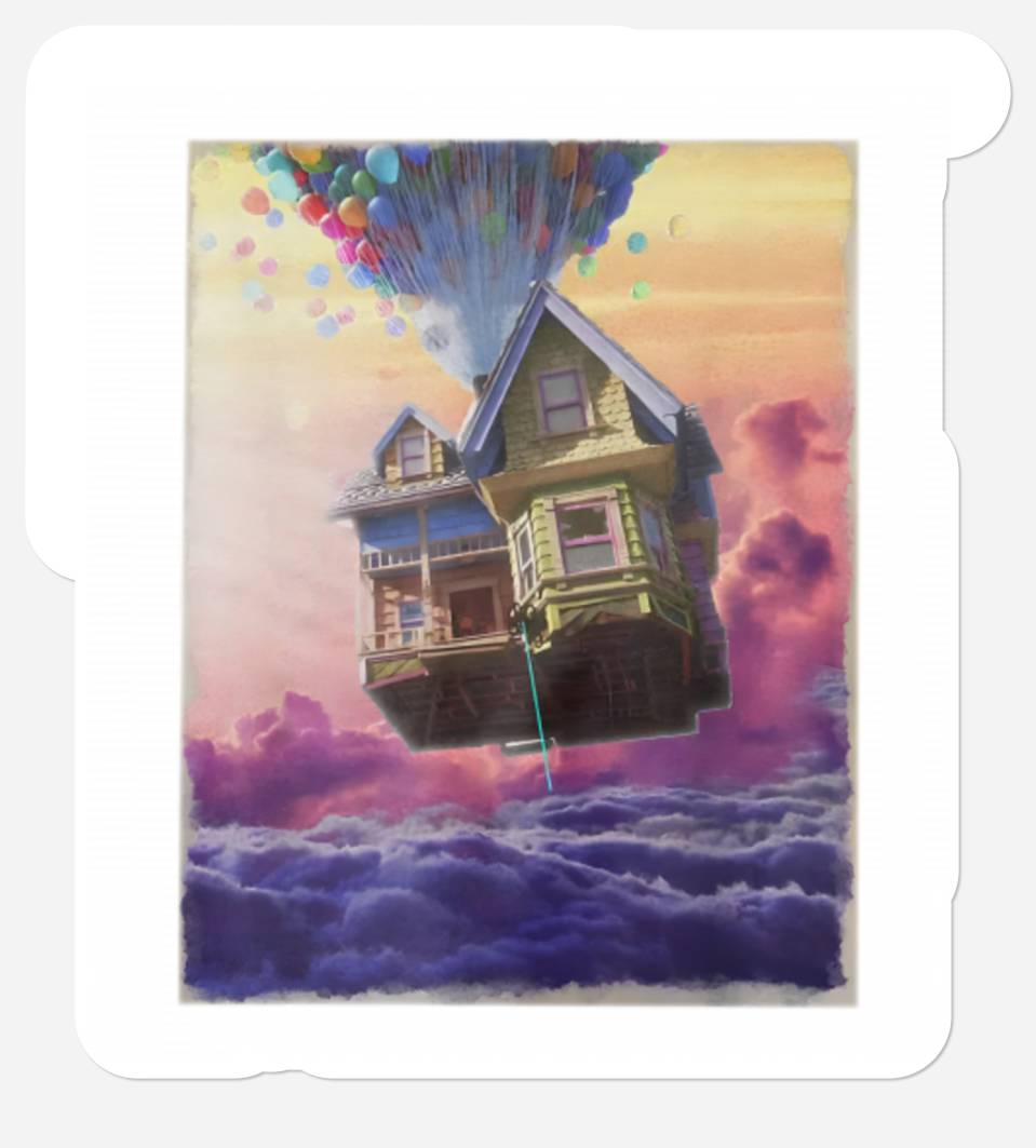 Disney Pixar Up Balloon House Cloud Portrait Graphic Stickers | ID ...