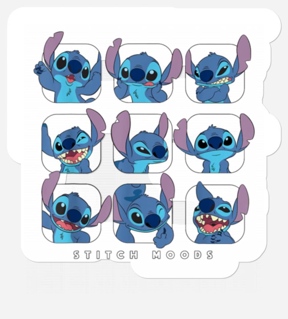 Disney Stitch Moods Stickers, Lilo and Stitch Stickers, Cute Stitch ...