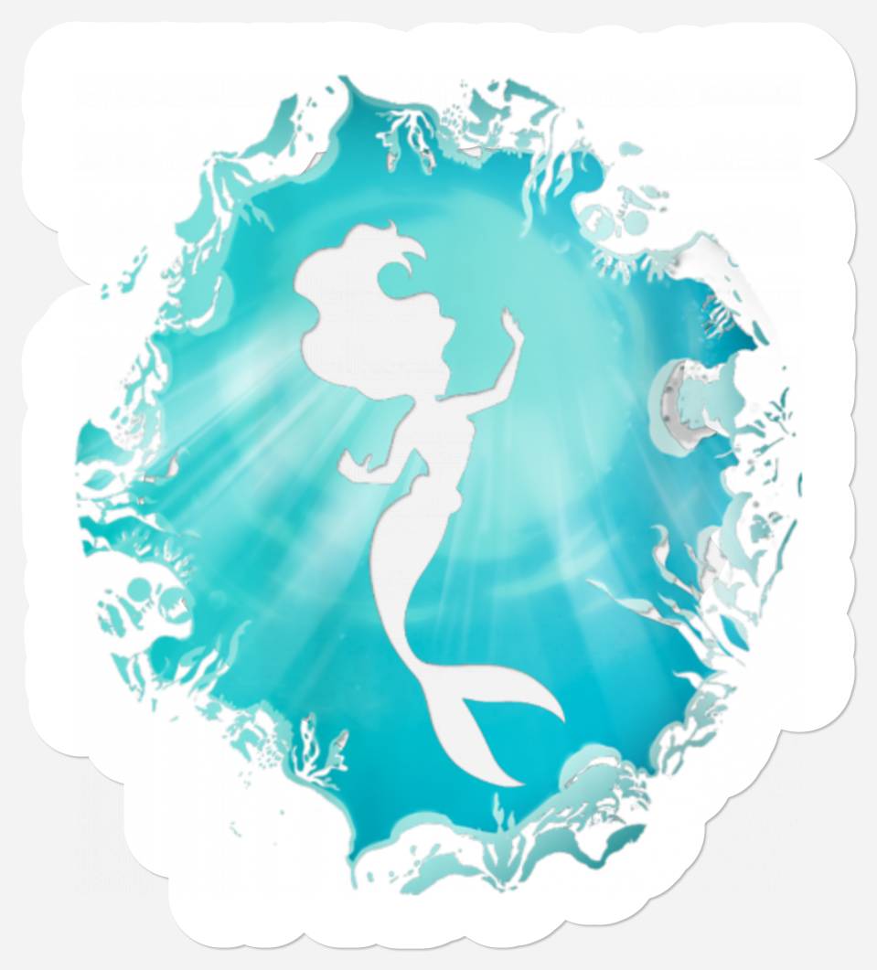 Disneyss The Little Mermaid Ariel Grotto Silhouette Stickers | ID ...