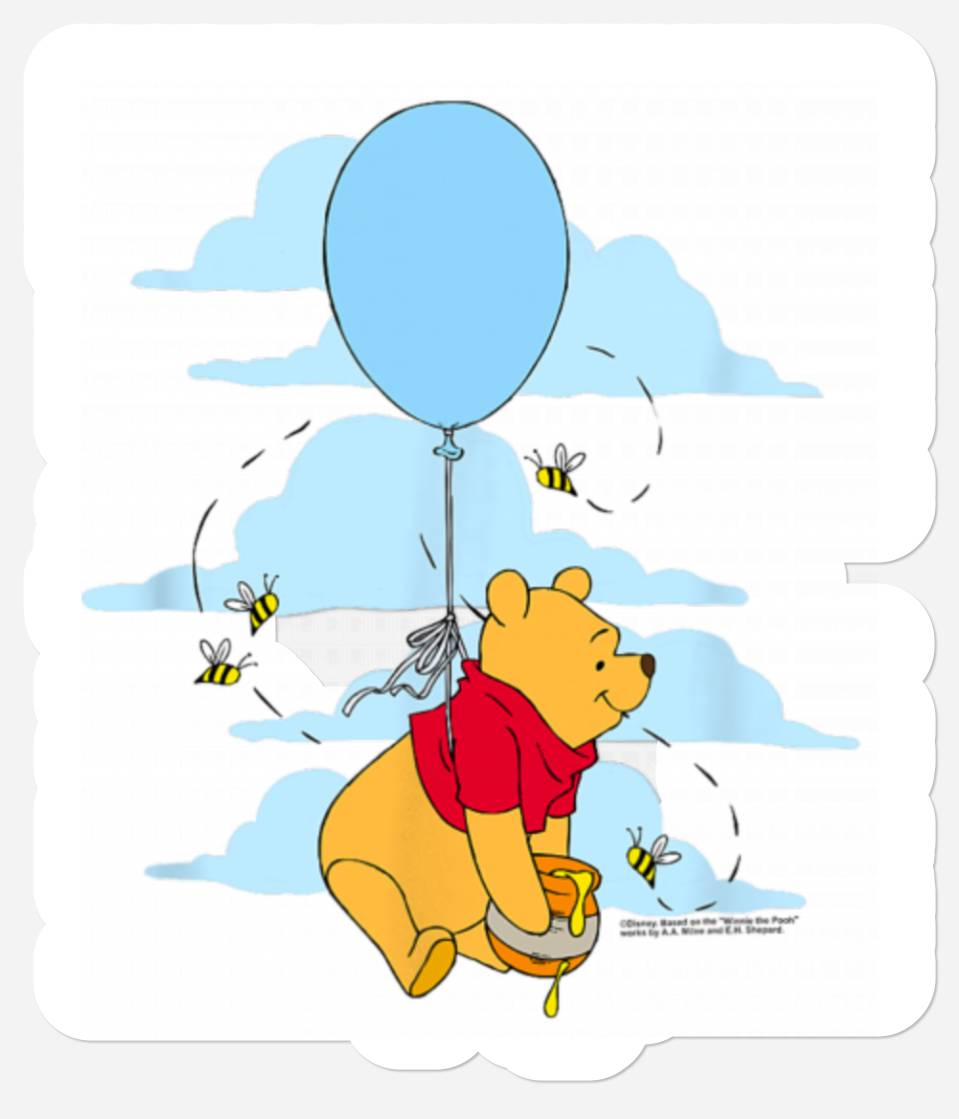 Disney Winnie The Pooh Floating Balloon Honey Pot Poster Stickers | ID ...