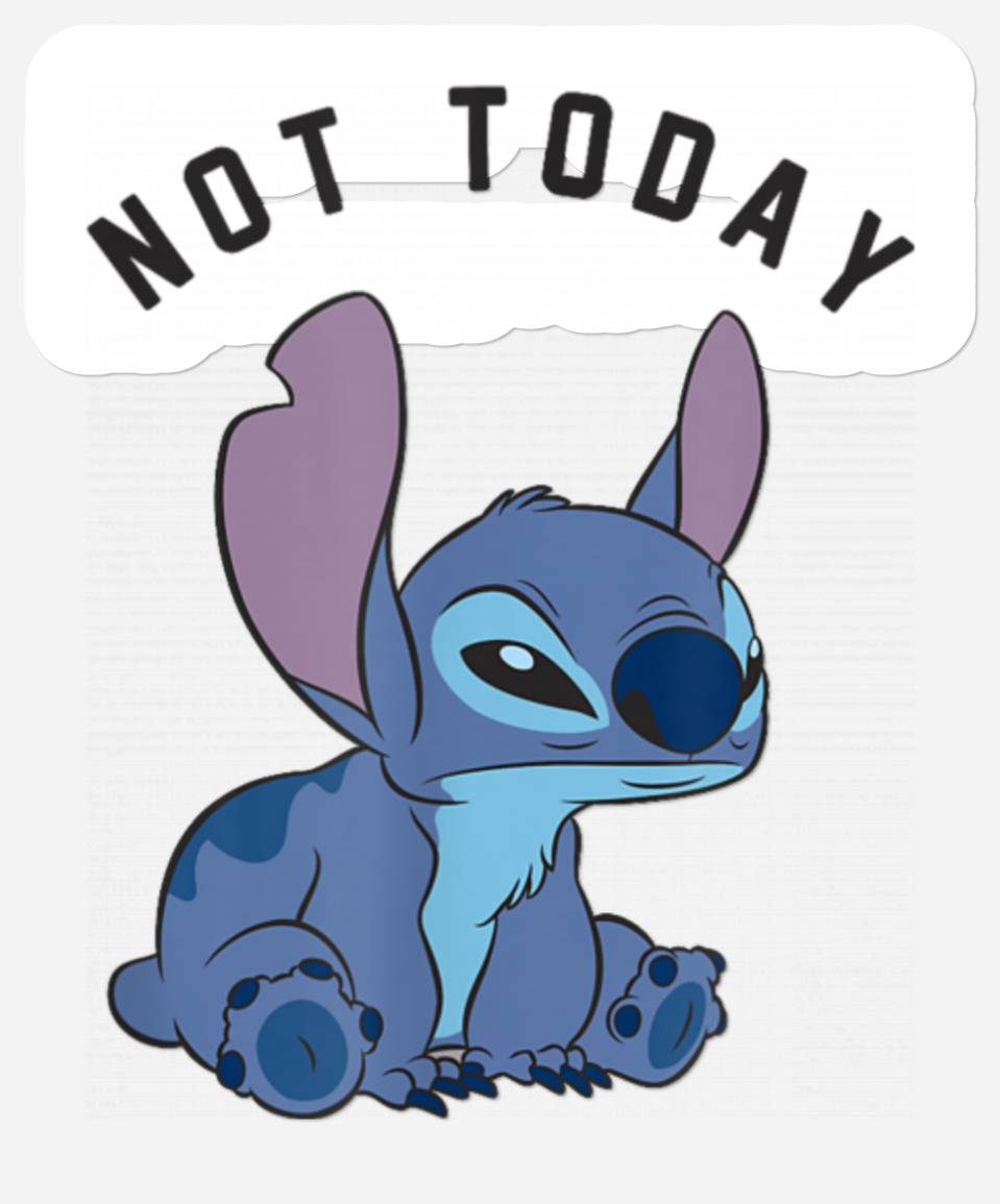 Disneyss Lilo Stitch Not Today Sleepy Stitch Portrait Stickers | ID ...