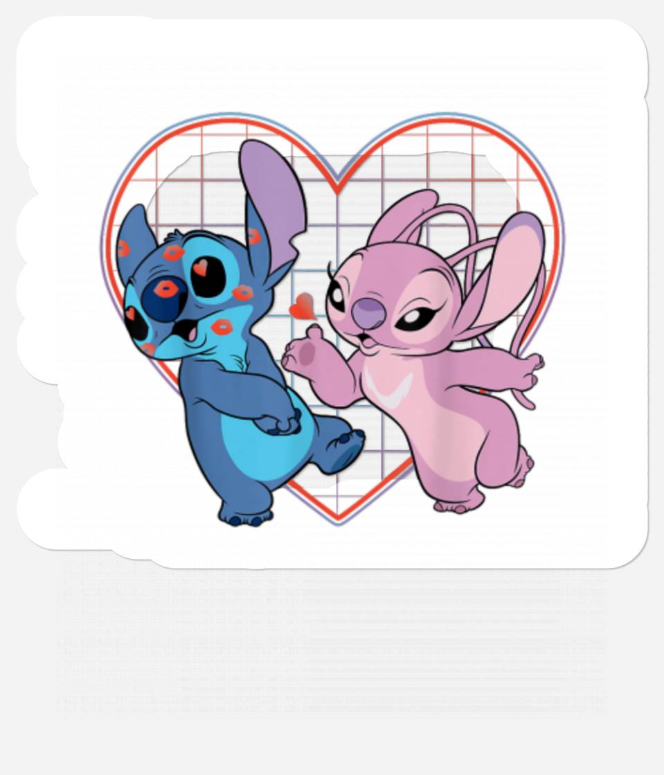 Disney Lilo and Stitch Angel Heart Kisses Stickers | ID 21528155 by ...