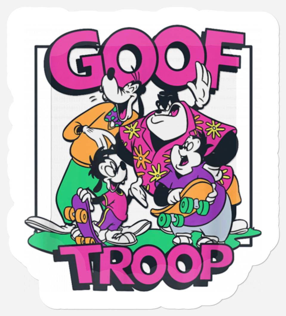 Disneyss A Goofy Movie Goof Troop Neon Group shots Portrait Stickers ...