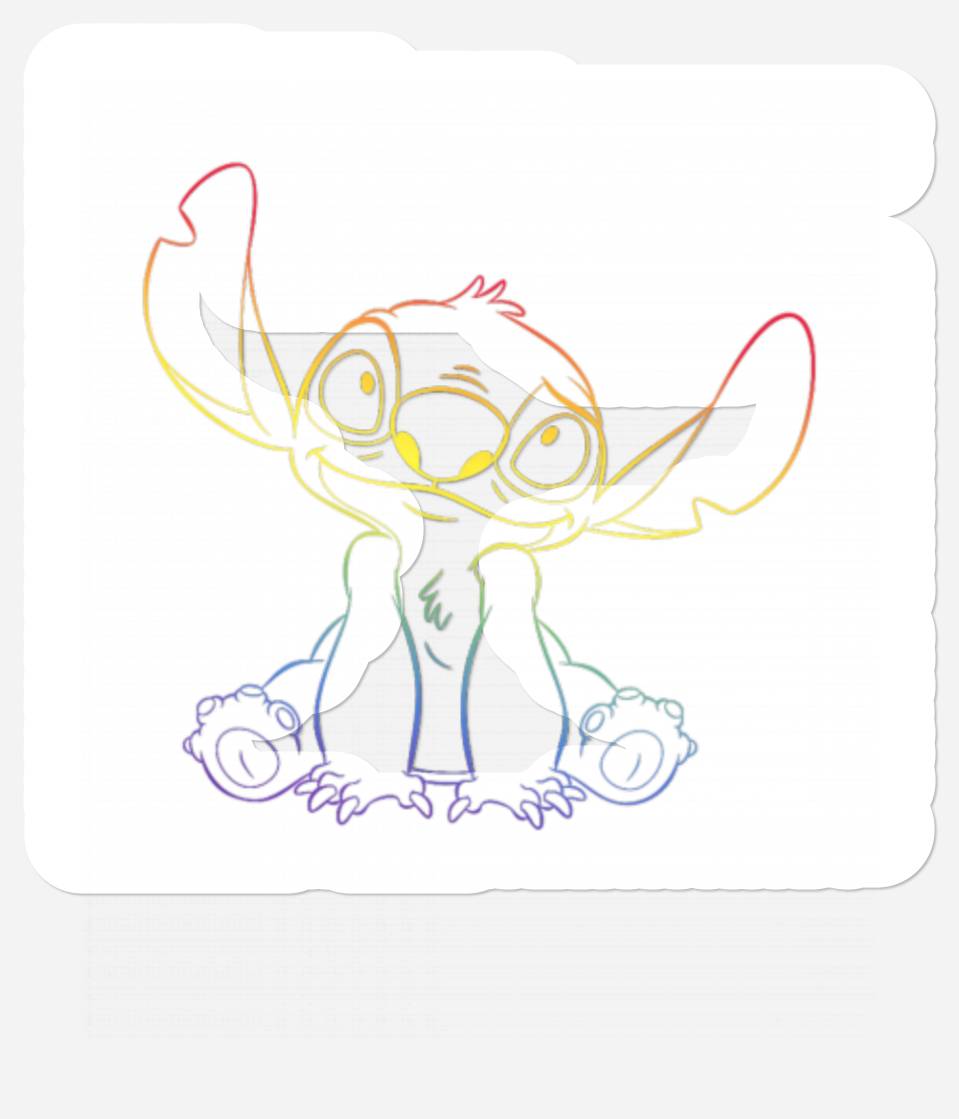 Disney Lilo Stitch Pride Stitch Sitting Outline Stickers | ID 21635539 ...