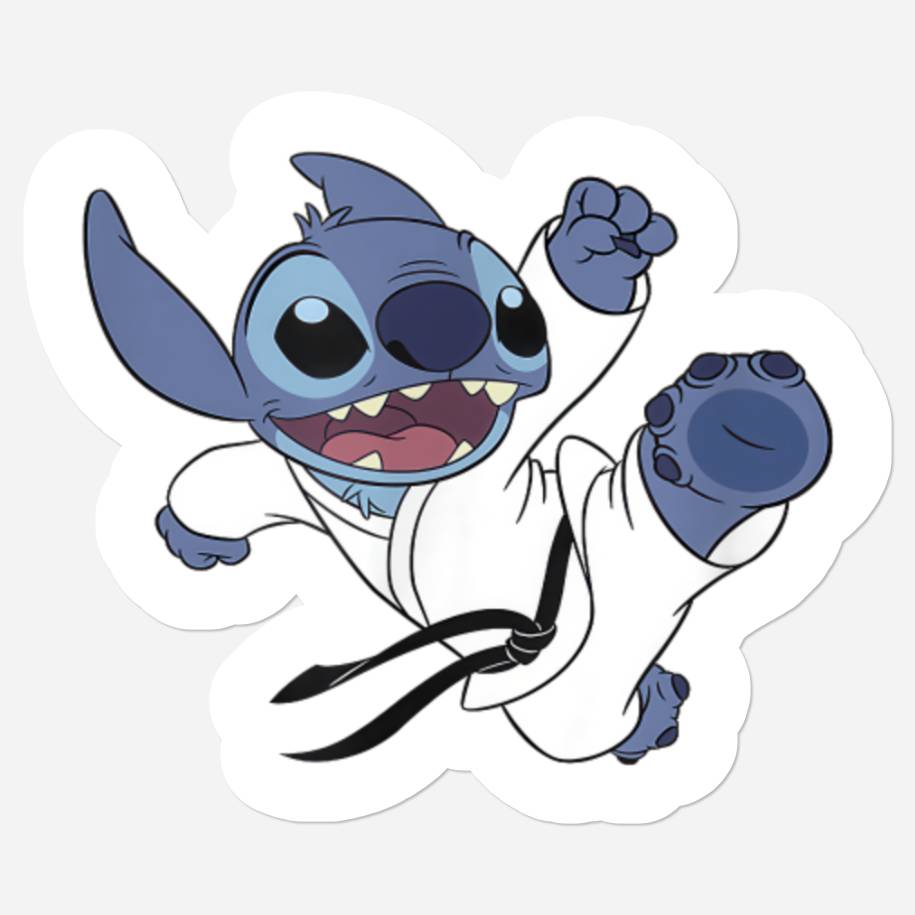 Disney Lilo & Stitch Karate Kick Black Belt Cute Stickers | ID 21721635 ...