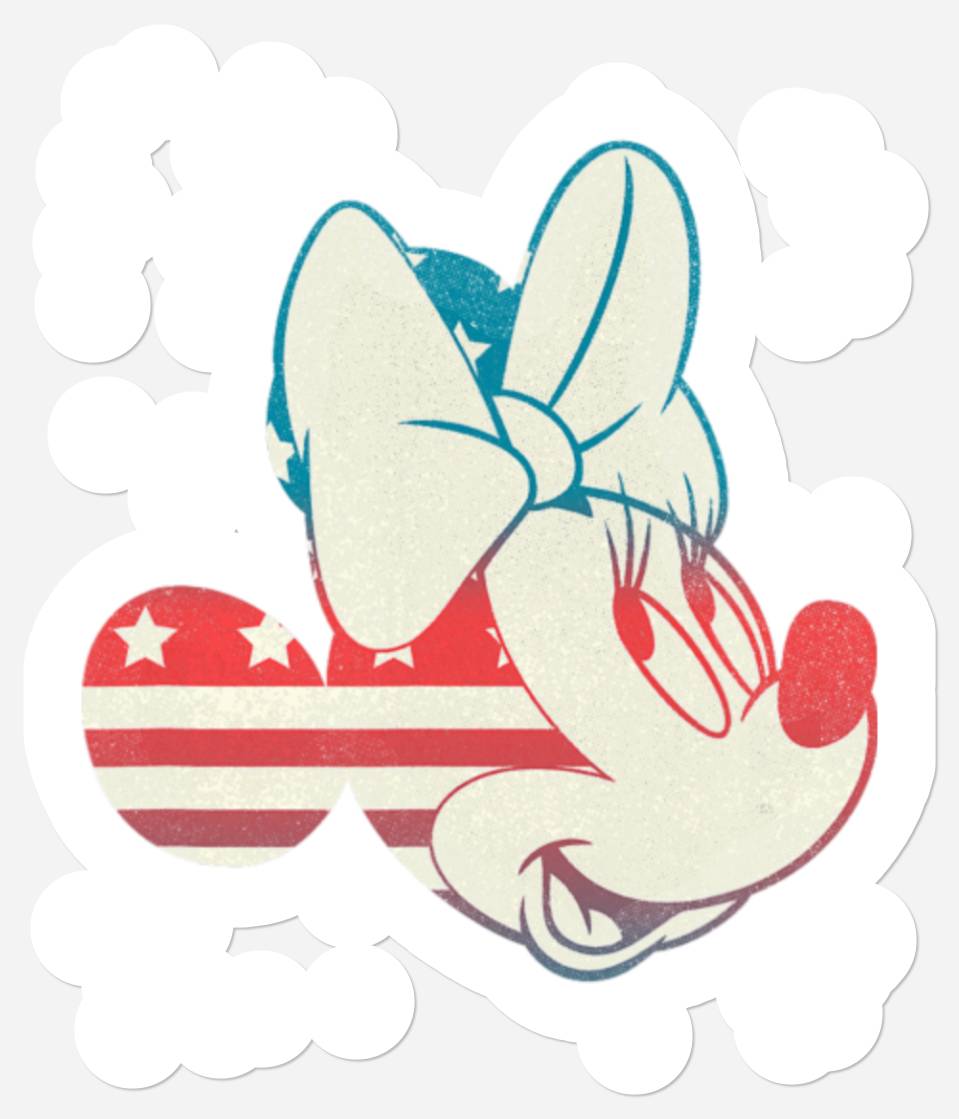 Disney Minnie Mouse American Flag 4th Of July Fill Stickers | ID ...