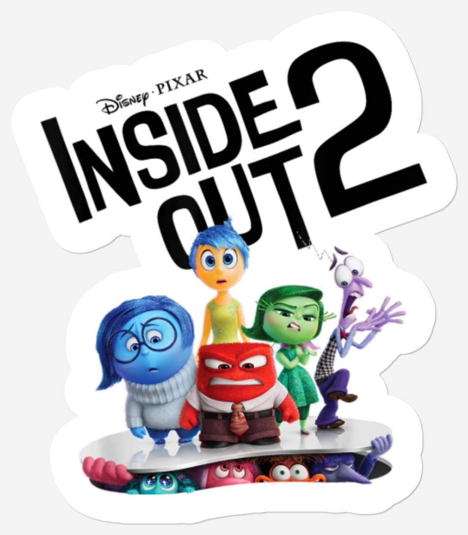 Disney pixars Inside Out 2 Emotional Group Title Movie Poster Stickers ...