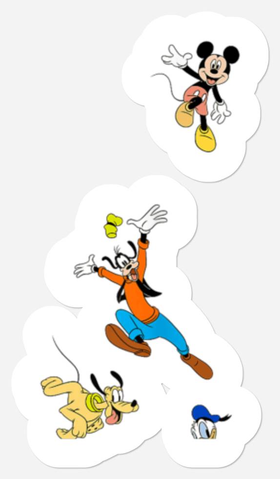 Disney Mickey And Friends Goofy Donald Falling C Stickers | ID 21830228 ...