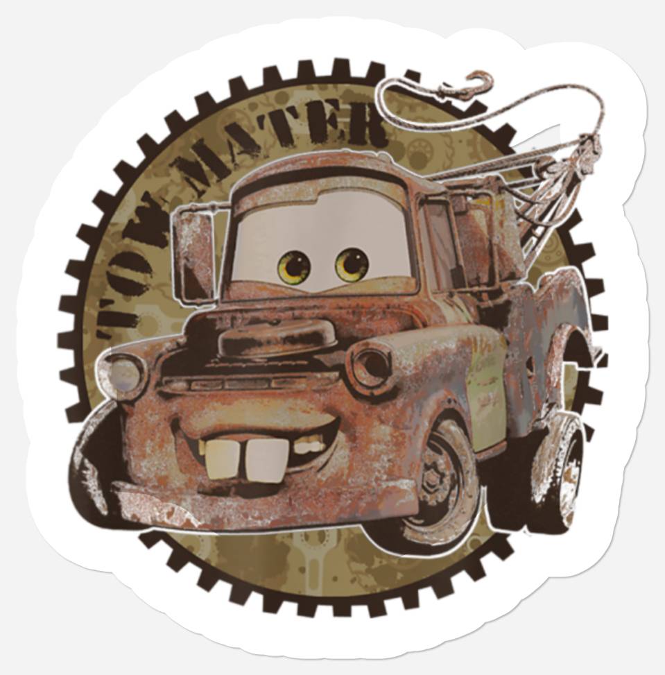 Disney Pixar Cars Tow Mater Rusty Gear Logo Stickers | ID 21845323 by ...
