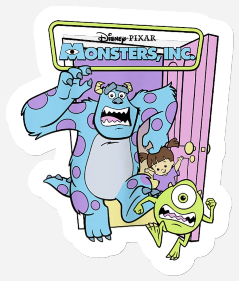 Disney Pixar Monsters Inc Sulley Mike Boo Best Trio Logo Stickers | ID ...