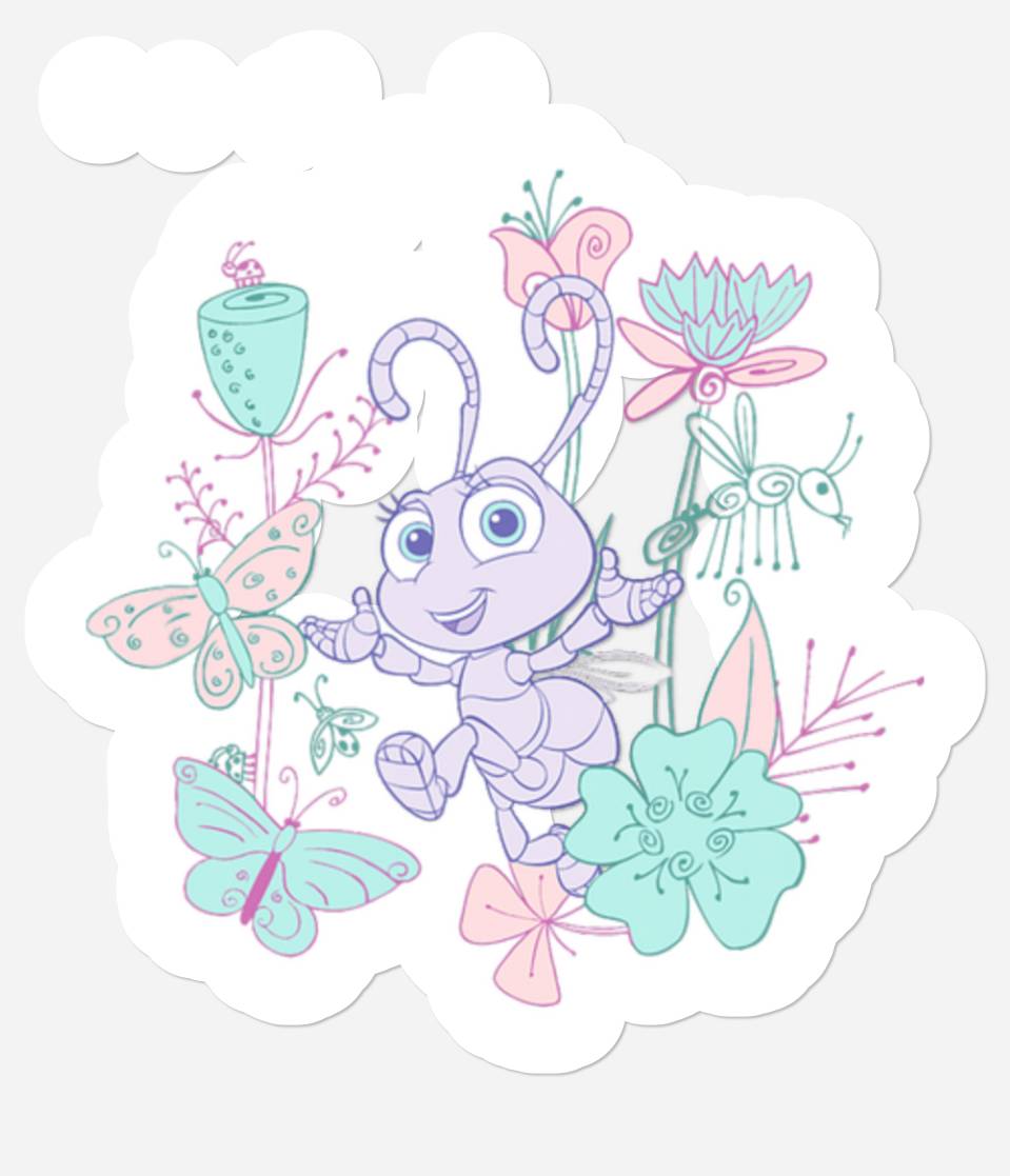 Disney Pixar A Bug's Life Princess Dot Cute Pastel Art Line Stickers ...