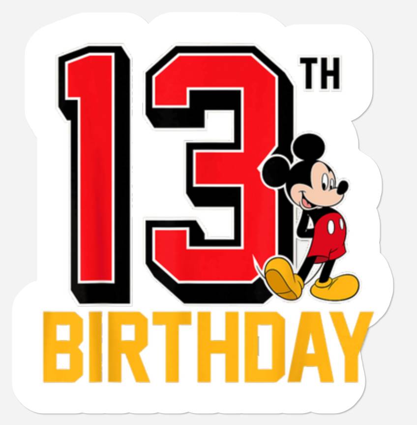 Disney Mickey 13th Birthday Stickers | ID 21957093 by Bruno Mello ...