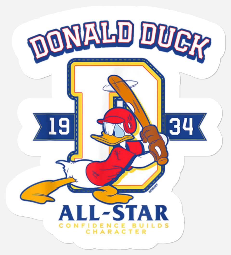 Disney Donald Duck Baseball 1934 All-Star Confidence Sports Stickers ...