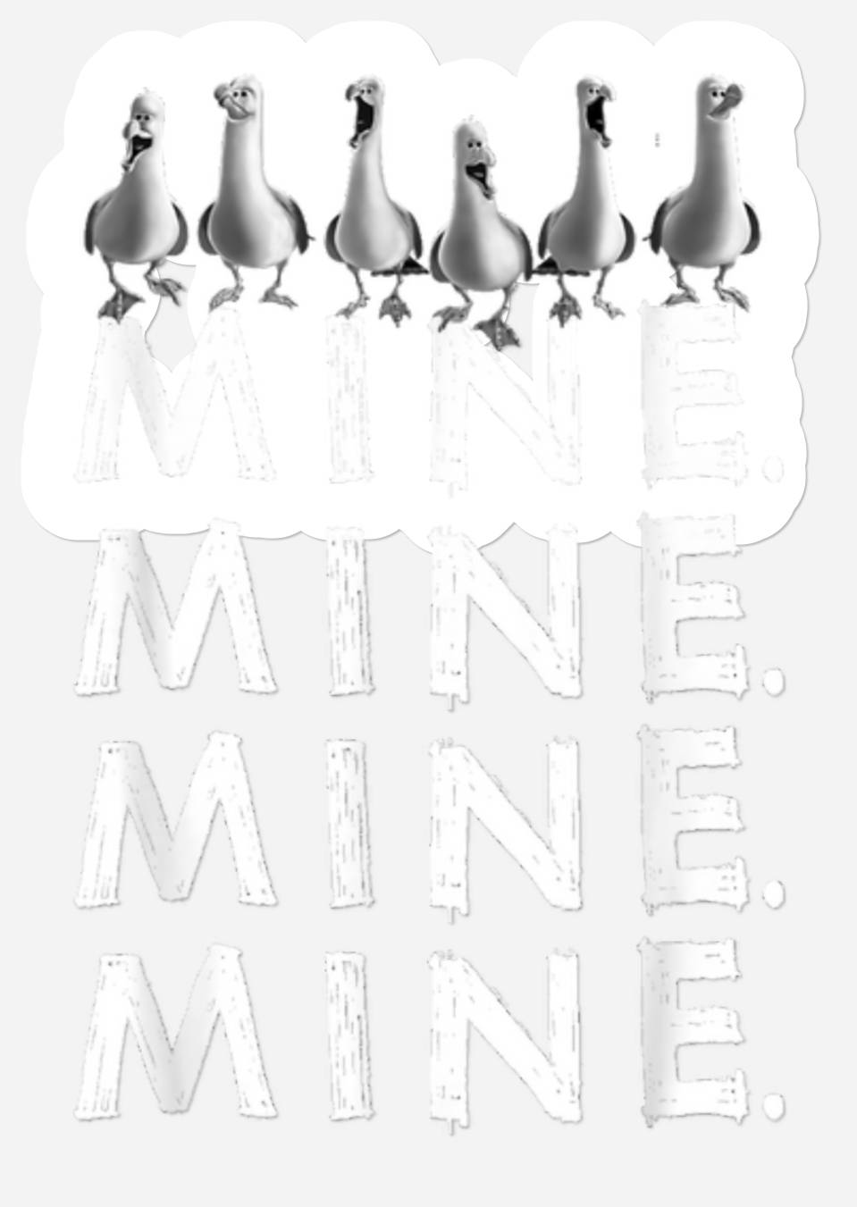 Disneyss Pixars Finding Nemo Iconic Seagulls Mine Mine Mine Stickers ...