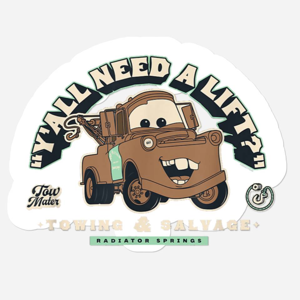 Disneyss And Pixarss Cars Tow Mater Towing Yall Need A Lift Stickers ...