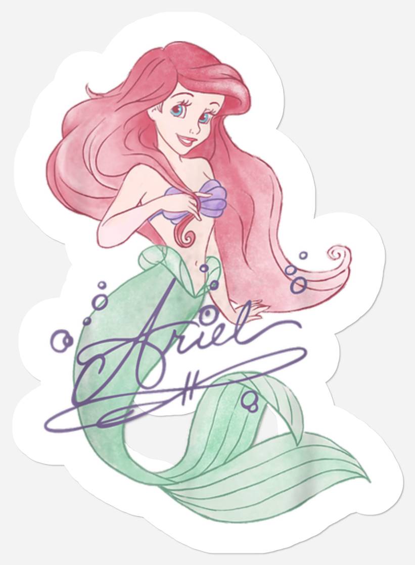 Disney The Little Mermaid Ariel Signed Portrait Stickers | ID 22060538 ...