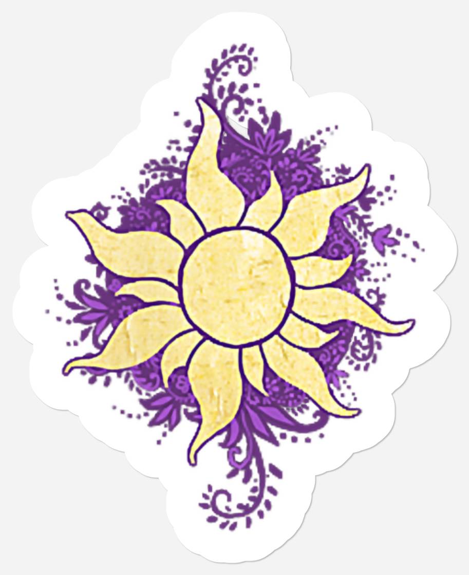 Disney Tangled Gold Sun Doodle Pendant Graphic Stickers | ID 22141152 ...