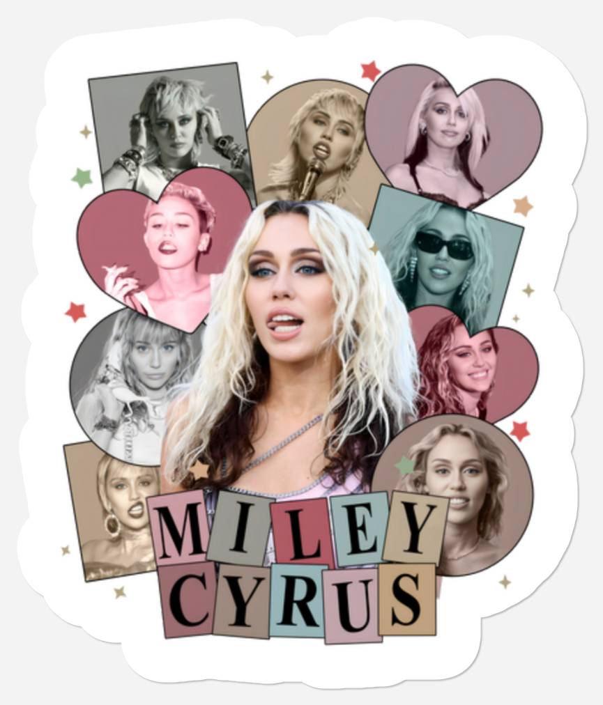 Miley Cyrus Eras Tour Stickers, Vintage Miley Cyrus Stickers | ID ...