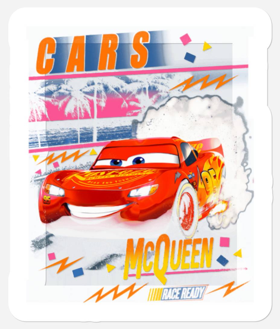 Disney Pixar Cars Lightning Mcqueen Palm Tree Sunset Stickers | ID ...