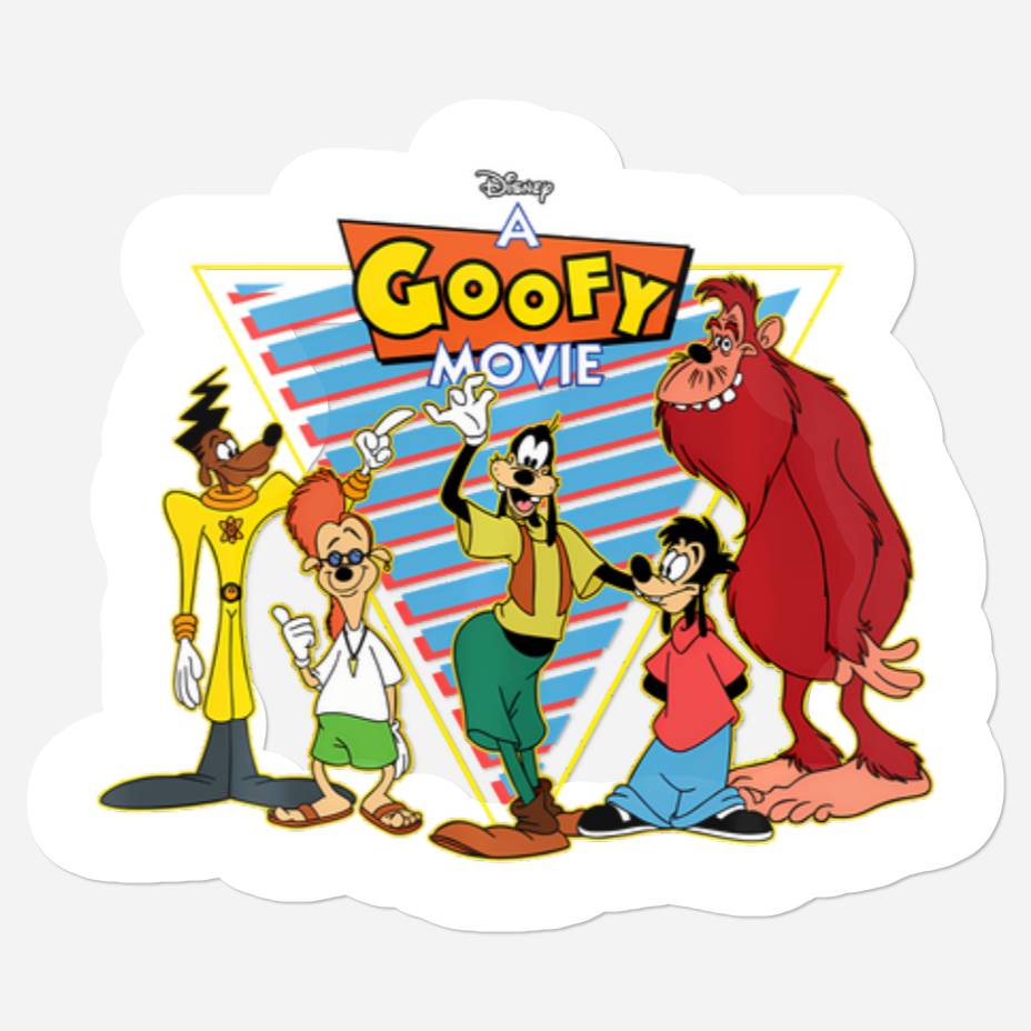 2" x 2" WHITE Disney A Goofy Movie Crew 90S Stickers