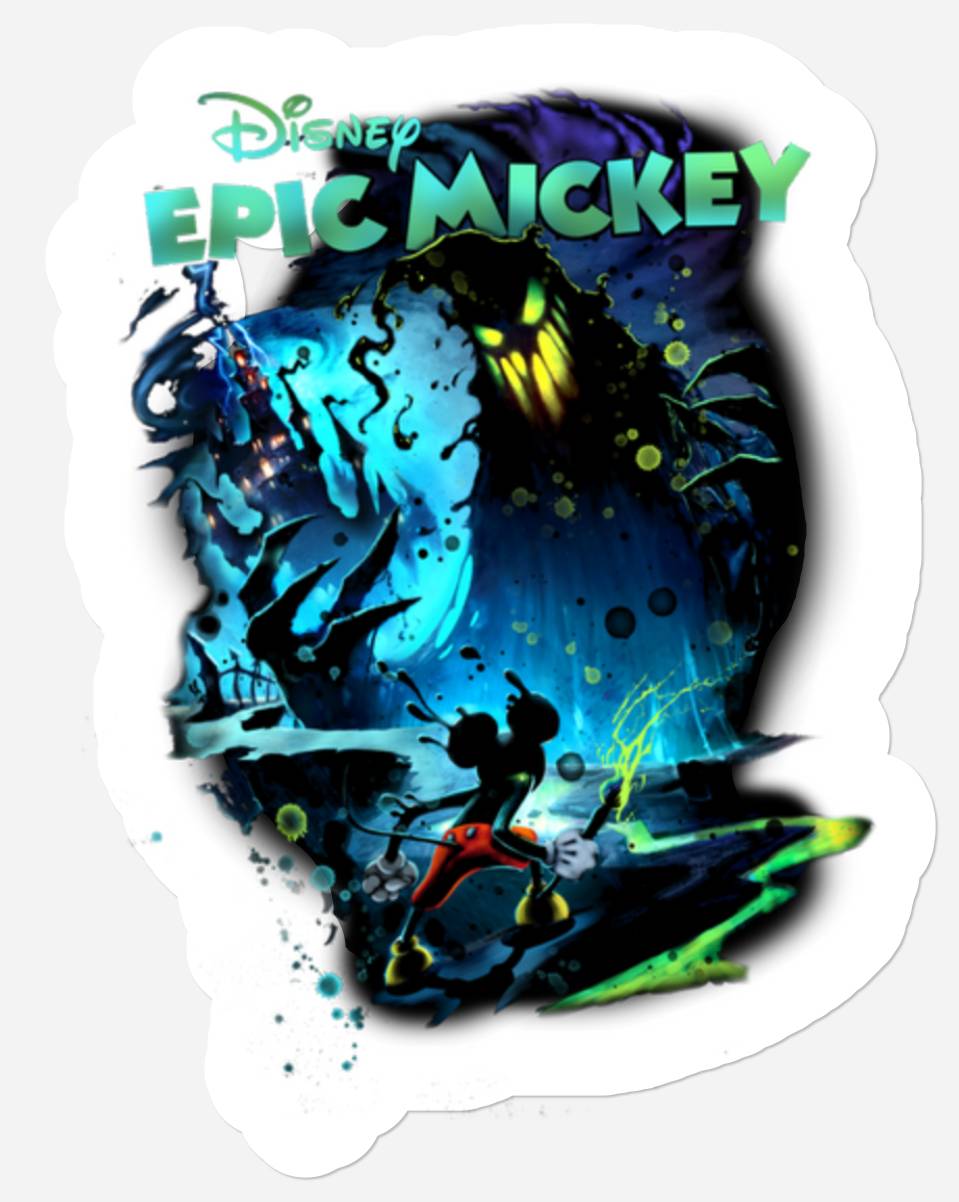 Disney Epic Mickey Shadow Blot Battle Poster Epic Stickers | ID ...
