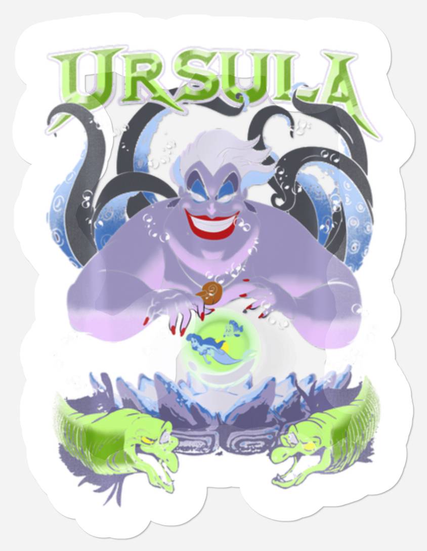 Disney The Little Mermaid Ursula Cauldron Dark Portrait Stickers | ID ...