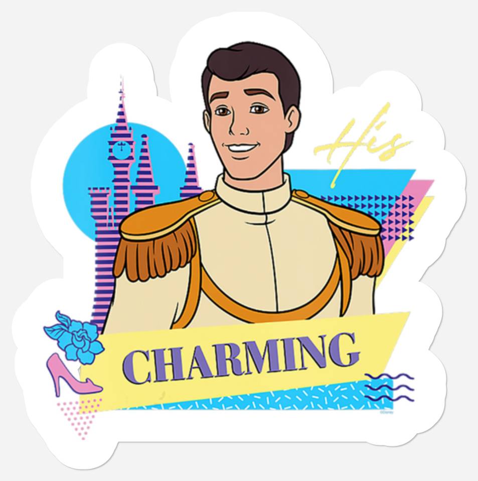 Womens Disney Cinde Retro Couples Matching His Prince Charming V-Neck ...