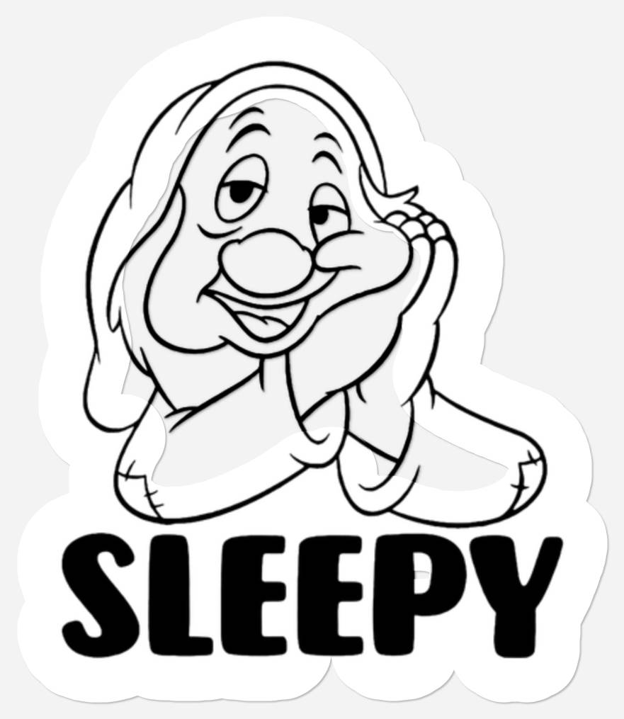 Disney 7 Dwarfs SLEEPY Stickers | ID 22296491 by Bates Lyons | Printblur
