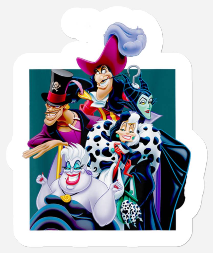 Disney Villains Character Group Stickers | ID 22302077 by Lane | Printblur