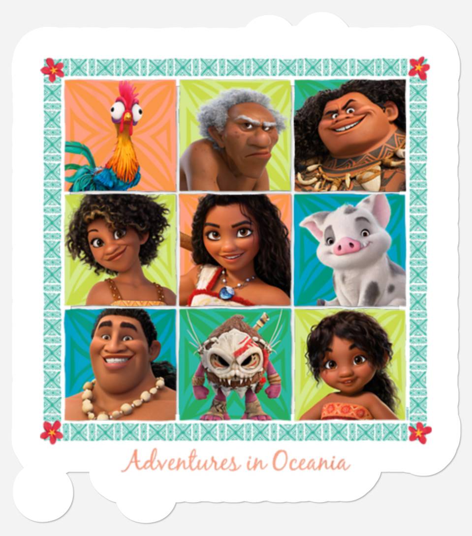 Disney Moana 2 Hero Character Grid Adventures in Oceania Stickers | ID ...