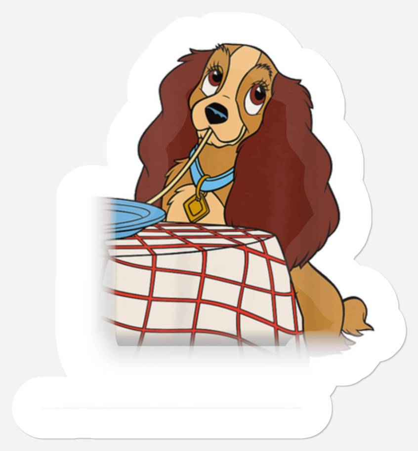 Disney Lady and the Tramp Iconic Spaghetti Scene Stickers | ID 22693886 ...