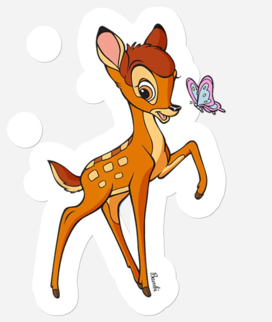 Disney Bambi Young Bambi Classic Cute Happy Pose Logo Stickers | ID ...