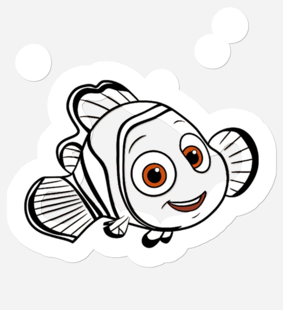 Disney Pixar Finding Dory Transparent Nemo Big Face Wave Stickers | ID ...