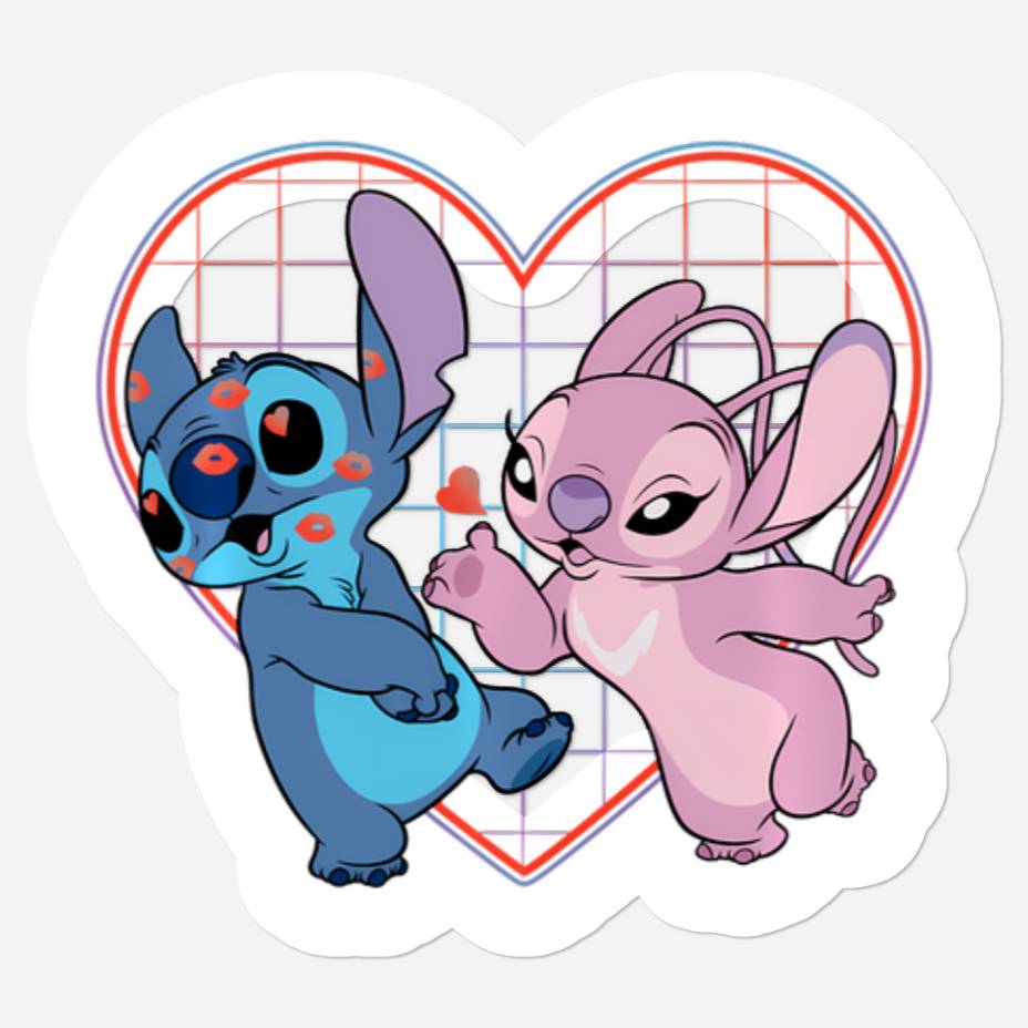 Disney Lilo And Stitch Angel Heart Kisses Stickers | ID 22782314 by ...