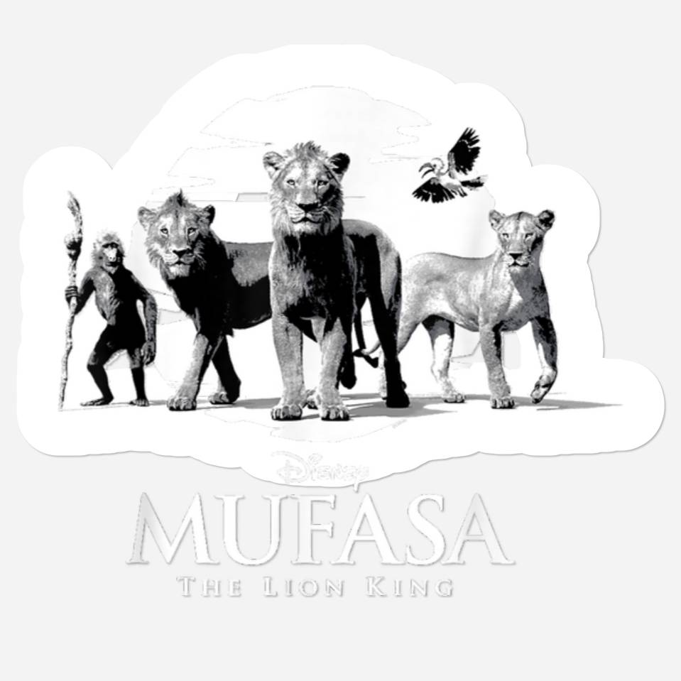 Disneyss Mufasa The Lion King Movie Black White Characters Stickers ...