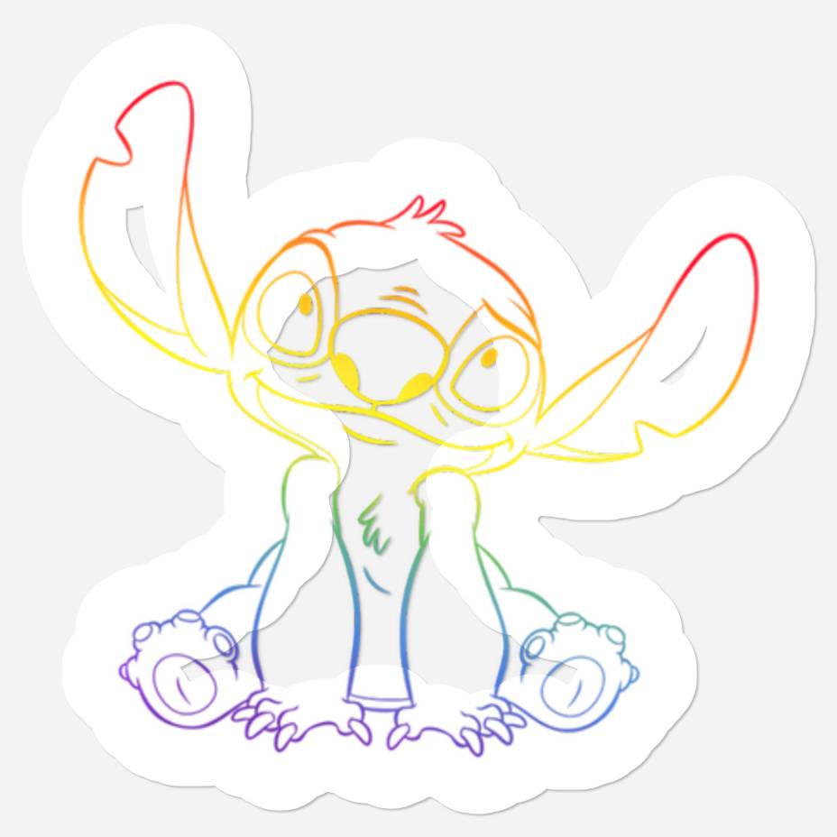 Disney Lilo Stitch Pride Stitch Sitting Outline Stickers | ID 22831091 ...