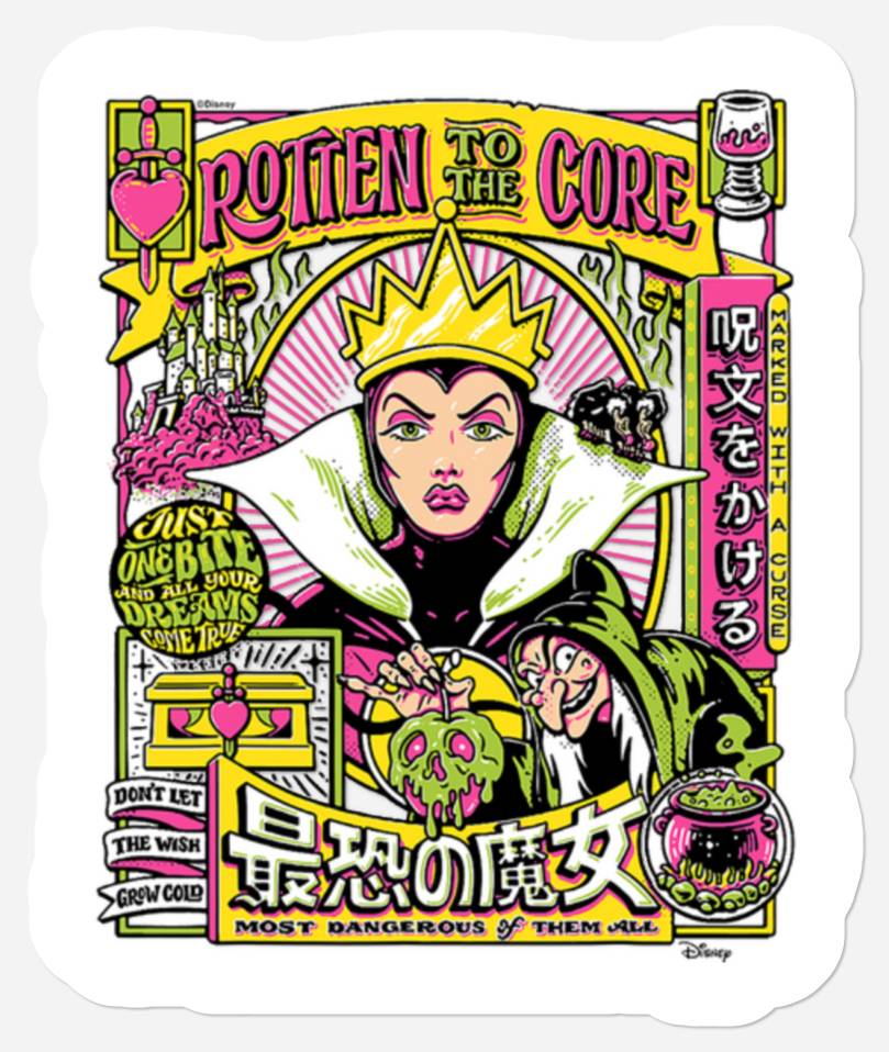 Disney Villains - Evil Queen Rotten To The Core Anime Poster Stickers ...