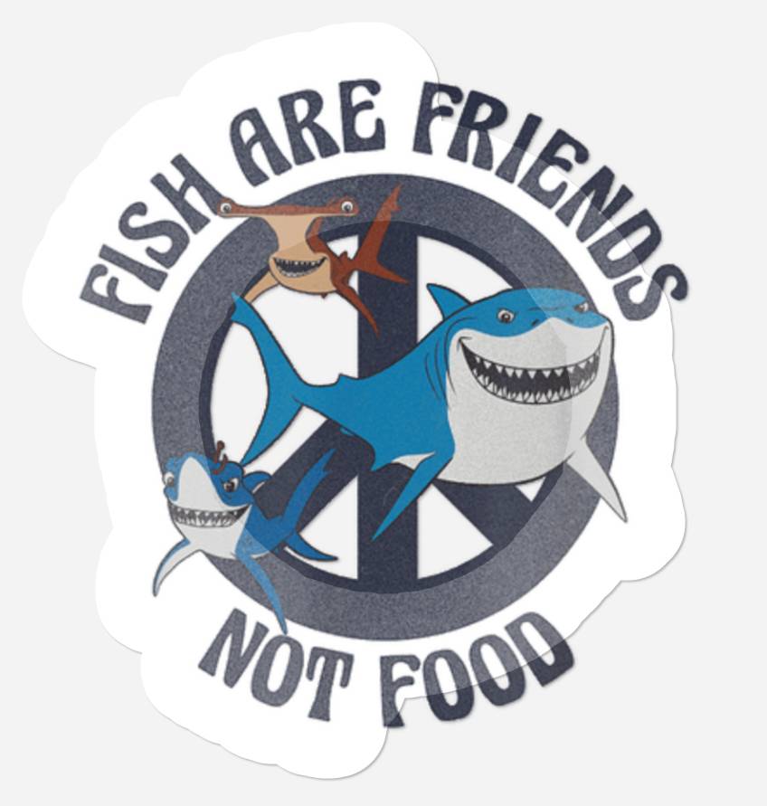 Disney Pixar Finding Nemo Fish Are Friends Not F Stickers | ID 23011661 ...